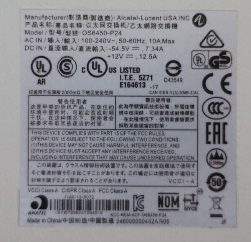 Alcatel-Lucent OmniSwitch OS6450-P24 24x 1GbE PoE 2x SFP 1U Stackable ...