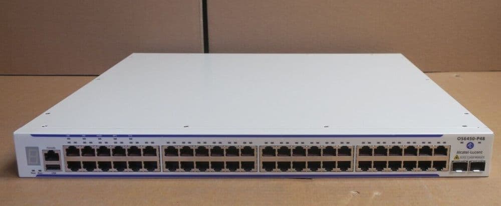 Alcatel-Lucent OmniSwitch OS6450-P48 48x 1Gb RJ45 PoE 2x 10Gb SFP 1U Switch