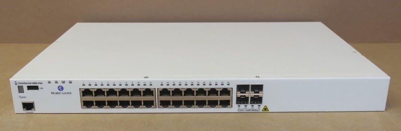 Alcatel-Lucent OmniSwitch OS6850-P24 20x 1GbE 4x RJ45 PoE/SFP 1U Switch Stack