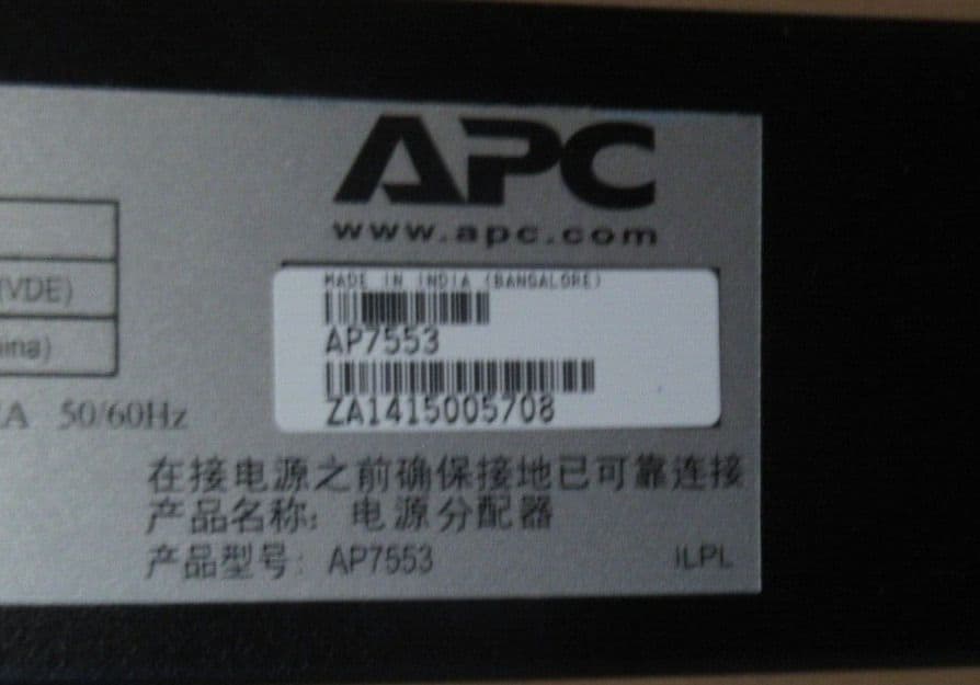 APC AP7553 20x C13 4x C19 Basic ZeroU Rack PDU Power Distribution Unit 32A 230V