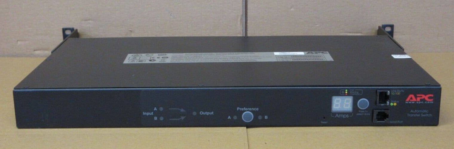 APC AP7721 Rack ATS Automatic Transfer Switch 10A/230V 2 x C14 IN 12 x ...