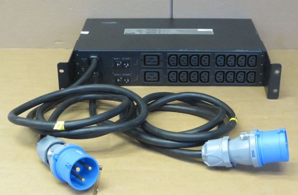 APC AP7732 2U ATS Automatic Transfer Switch Rack Mount PDU 208V 30A 2xC20 16xC13
