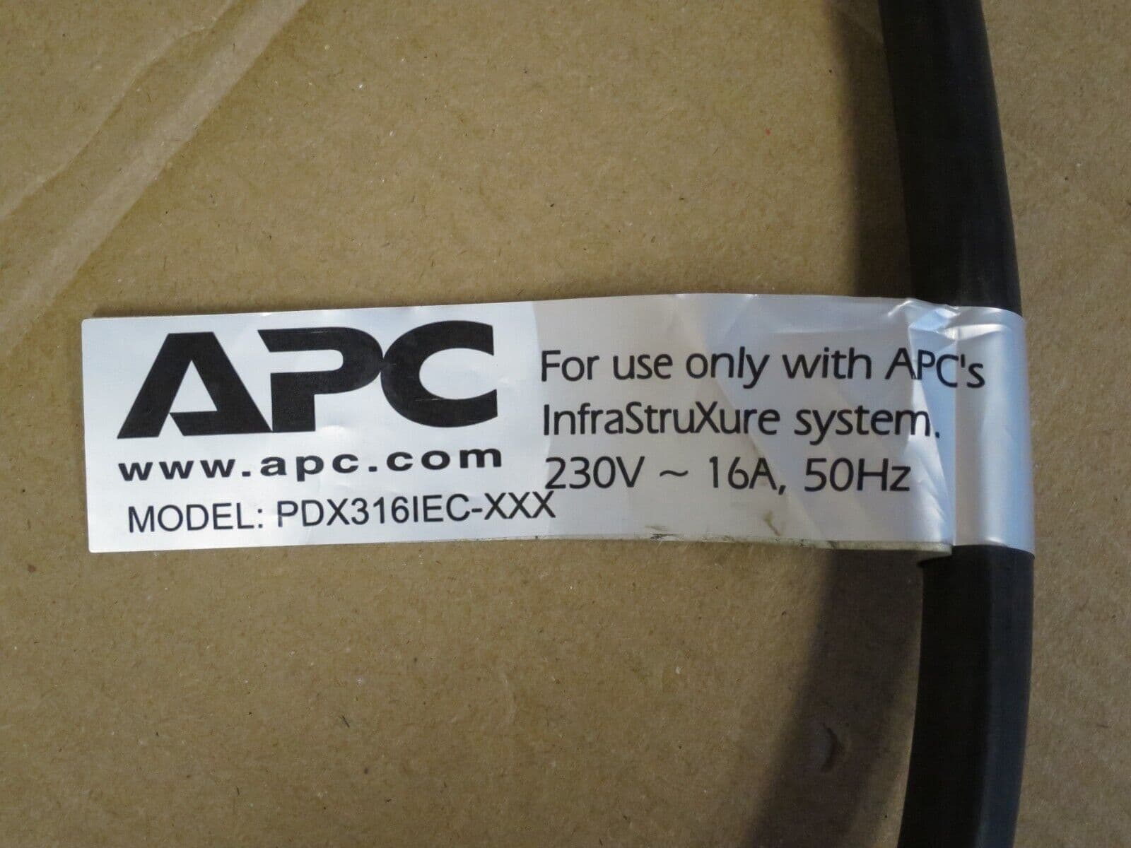 APC PDX316IEC-1080 Modular Power Distribution Extender Cable 3 Wire 16A ...