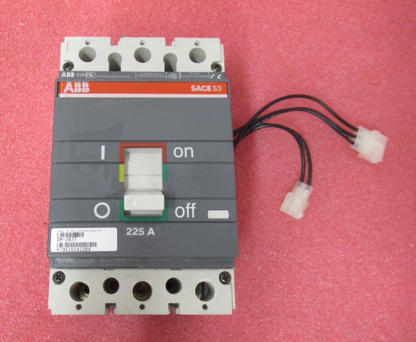 APC Powerwall ABB SACE S3 S3N 0M-2877 3 Pole 225A 500V Circuit Breaker