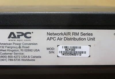 APC Rack Air Distribution Unit ACF002 2U 208/230V 50/60HZ 1K0235N00113