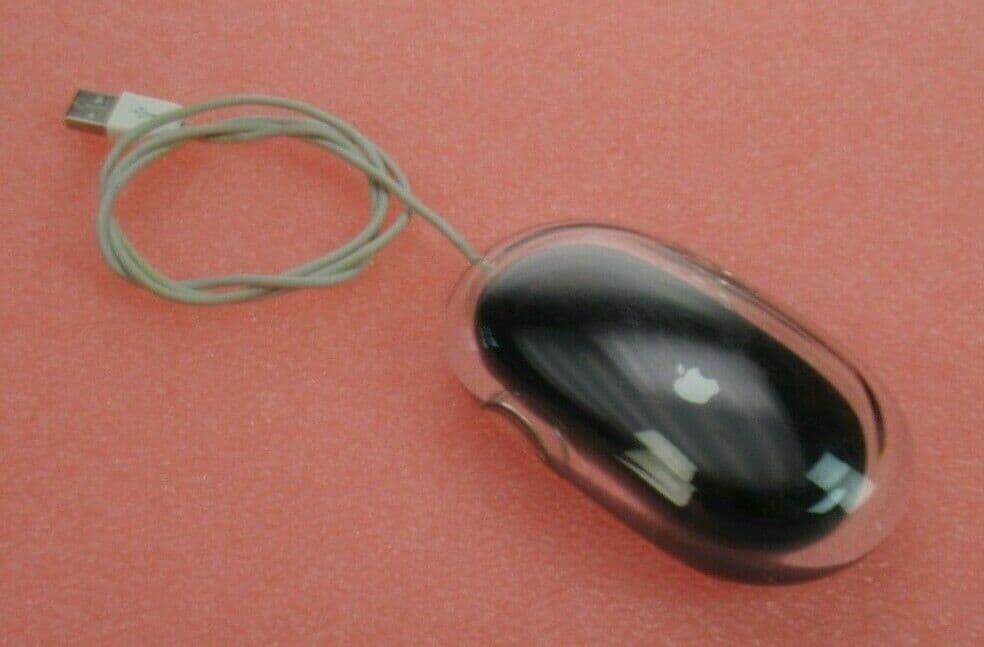 Apple Black Wired USB Mouse Buttonless 400 DPI M5769