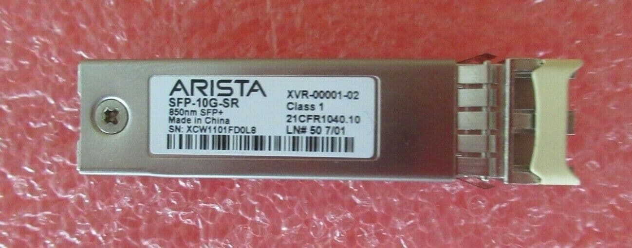 Arista SFP-10G-SR XVR-00001-02 10G SR SFP Ethernet Module Transceiver