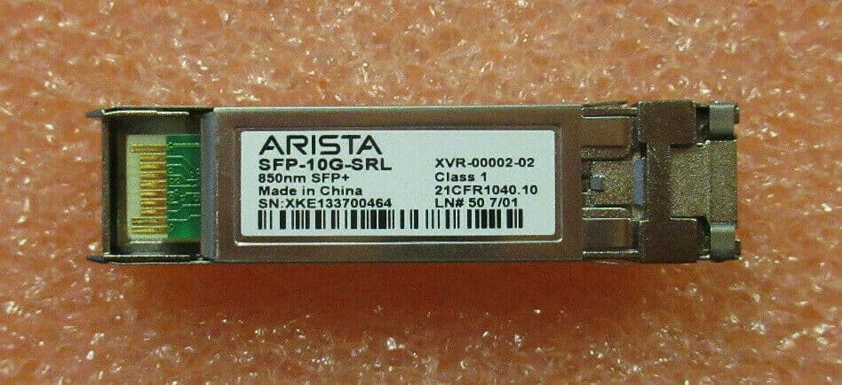Arista SFP-10G-SRL 10GBASE-SRL 100m Multimode 850nm SFP Optical Transceiver