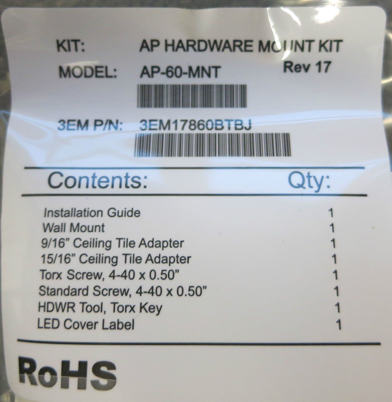 Aruba Networks AP-60-MNT Wireless Access Point Mount Kit