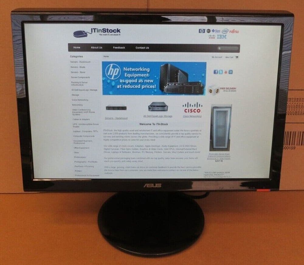 ASUS VH196D 19" Black LCD TFT LED 1440 x 900 Flat Screen PC Monitor VGA