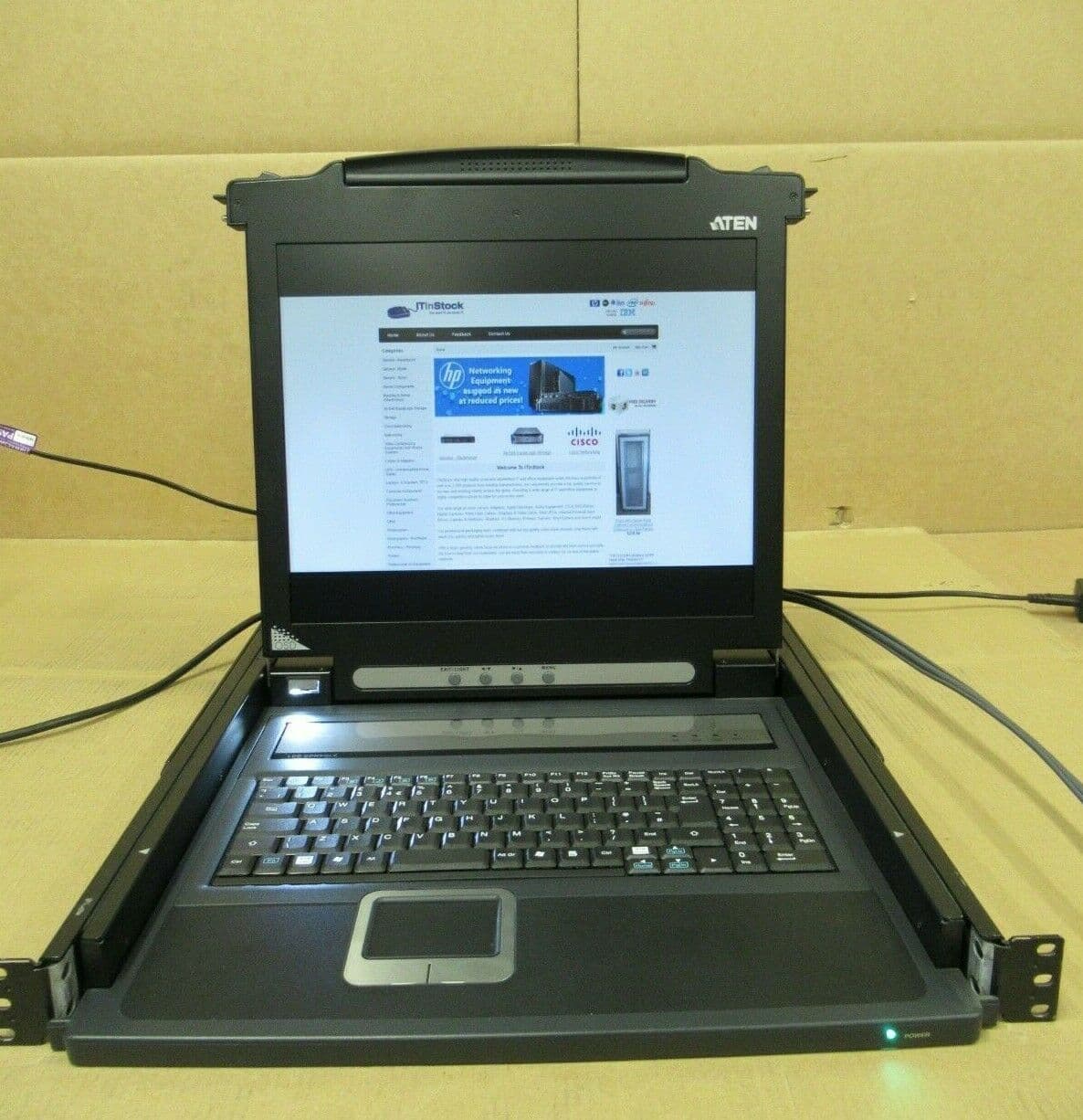 Aten CL1000M - 17" LCD VGA KVM PS/2 1U Rackmount KMM Console Monitor ...