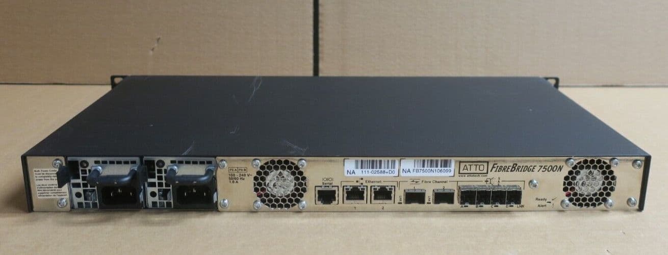 Atto FibreBridge 7500N FCBR-7500-DN1 16Gb FC to 12Gb SAS 4163-0054-R00 ...