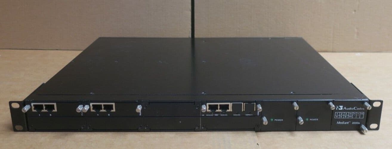 Audiocodes Mediant 1000B 1U E-SBC Gateway M1KB 2x M1K-VM-2SPAN 1x CRMX-C