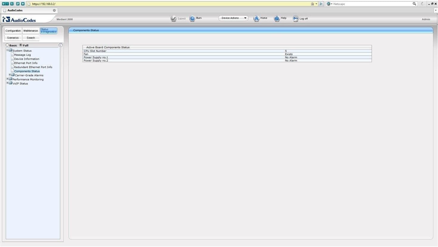 Audiocodes Mediant 2600 1U Session Border Controller SBC M2600-01/100/AC