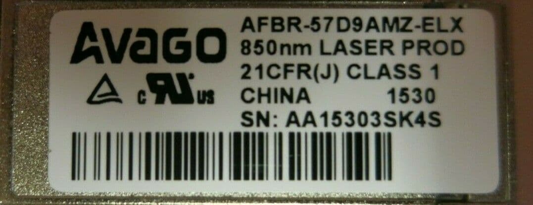 Avago AFBR-57D9AMZ-ELX 8GB SFP 850nm SW Optical Transceiver Module