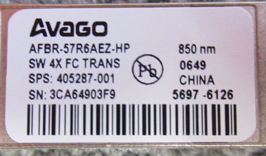 Avago AFBR-57R6AEZ-HP 405287-001 4Gb SW 850nm SFP Transceiver Module