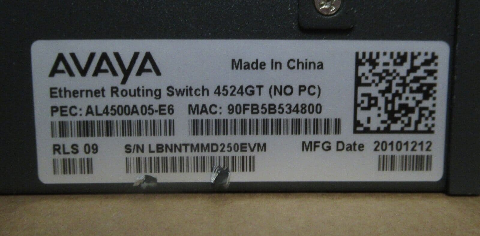 Avaya 4524GT - Rack Mount 24 Port Fast Ethernet IP Routing Switch ...