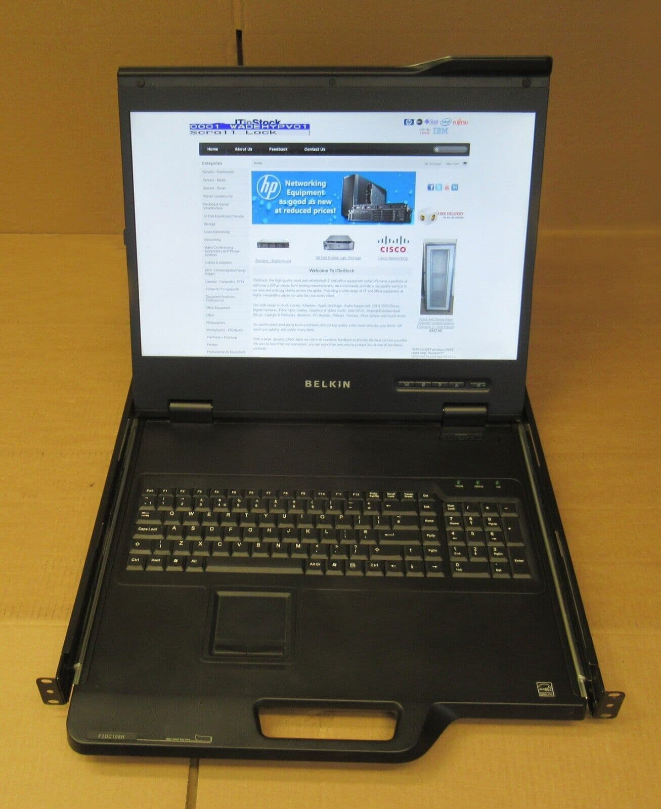 Belkin F1DC108H Console 19" 16 9 LCD Widescreen Display With 8 Port KVM ...