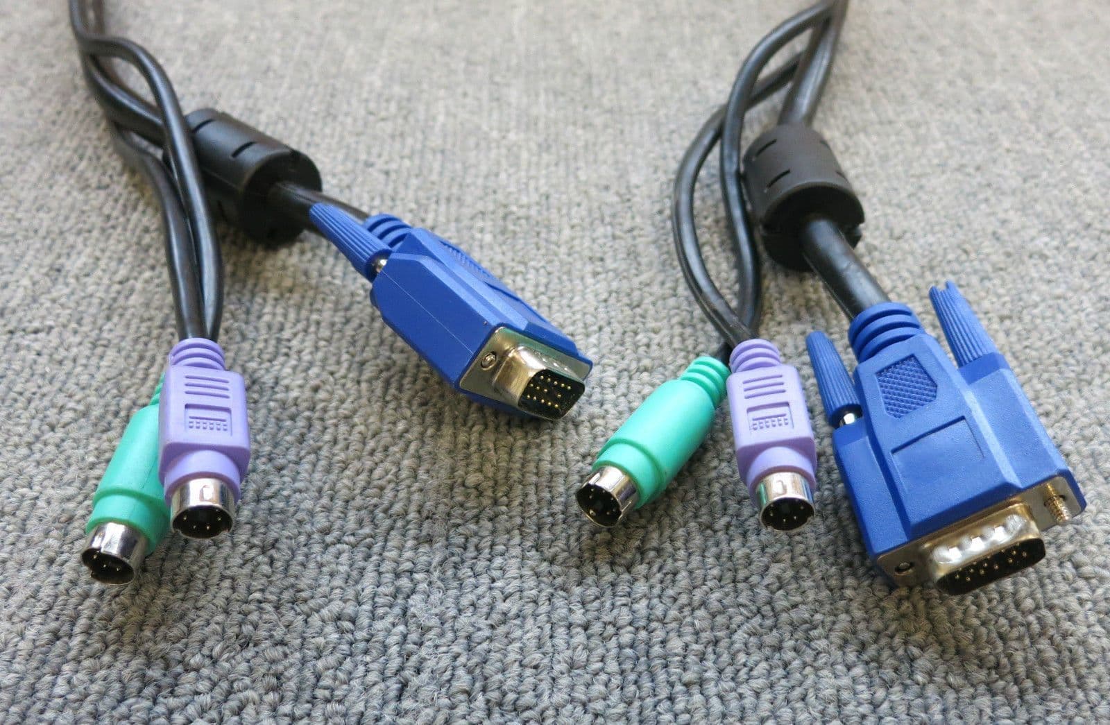 Black Copper 1 5M KVM VGA Male To Male PS/2 Mouse Keyboard Connector Cable