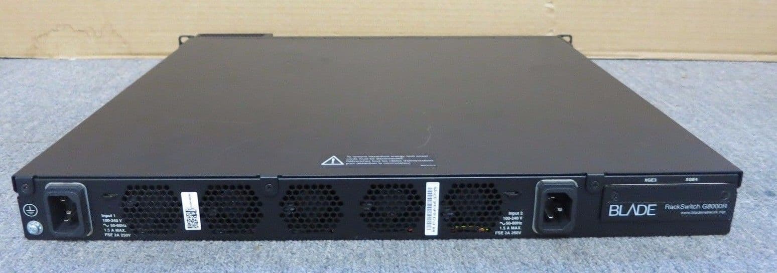Blade G8000R RackSwitch 48 port Gigabit Ethernet 2x 10G SFP Network ...