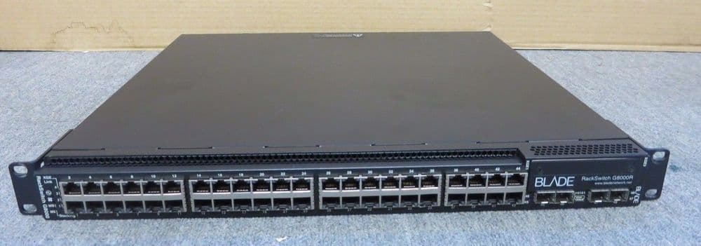Blade G8000R RackSwitch 48 port Gigabit Ethernet 2x 10G SFP Network ...