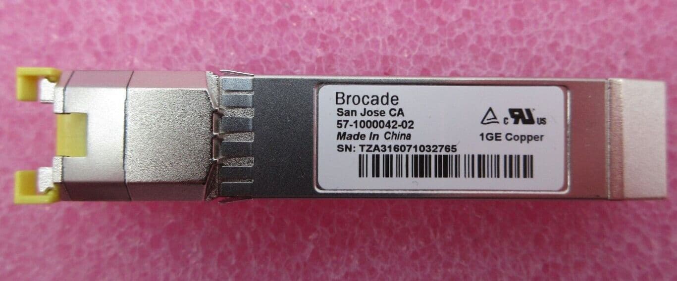 Brocade 1000BASE-T 1GbE RJ45 SFP Copper Transceiver Module 57-1000042-02