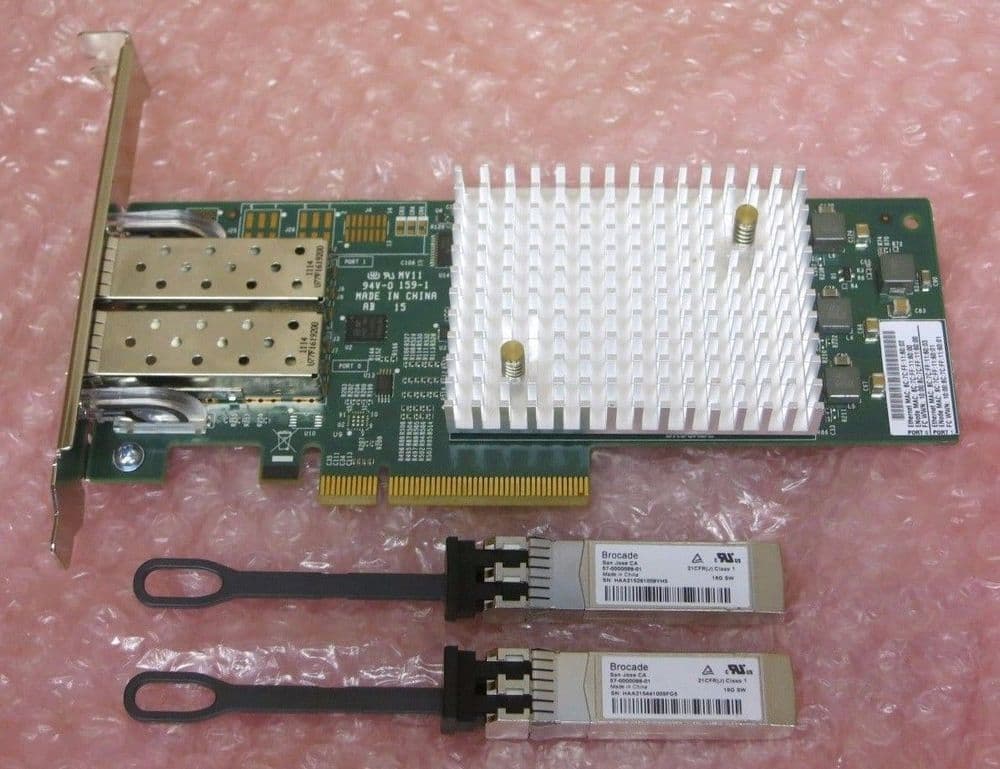 Brocade 18602 Dual Port 2x 16Gbps SFP Host Bus Adapter HBA PCI-E 80 ...