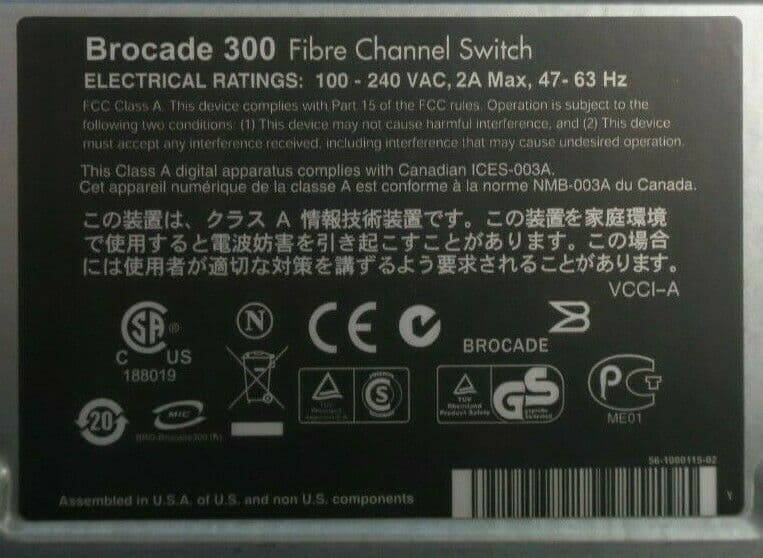 Brocade 300 360 24-Port 8Gb Fibre Channel SAN Switch 24-Ports Active BR ...