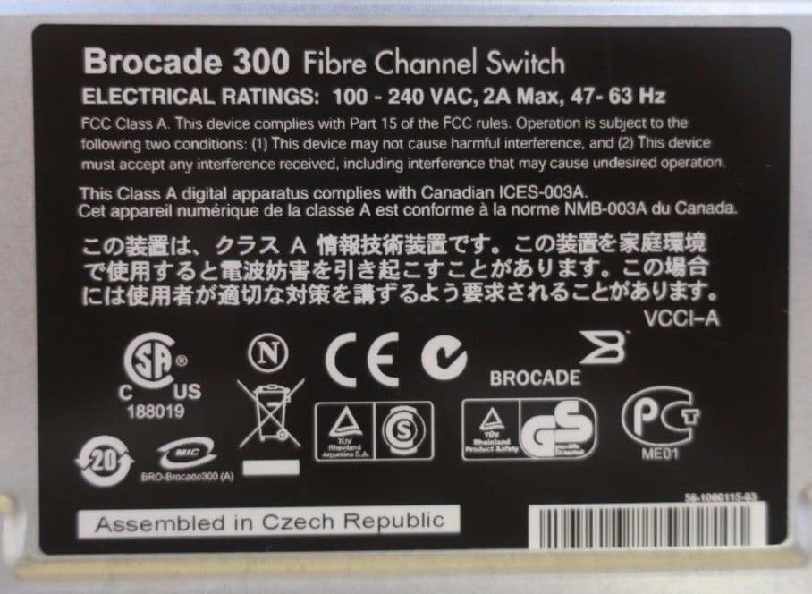 Brocade 300 SM-310-0000 310 24-Port 8Gb Fibre Channel SAN Switch 8 ...