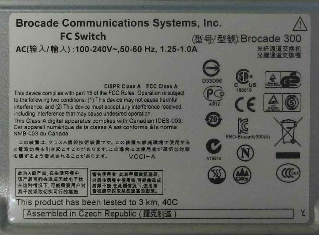 Brocade 300 SN-360-0008 360 24-Port 8Gb Fibre Channel SAN Switch 24 ...