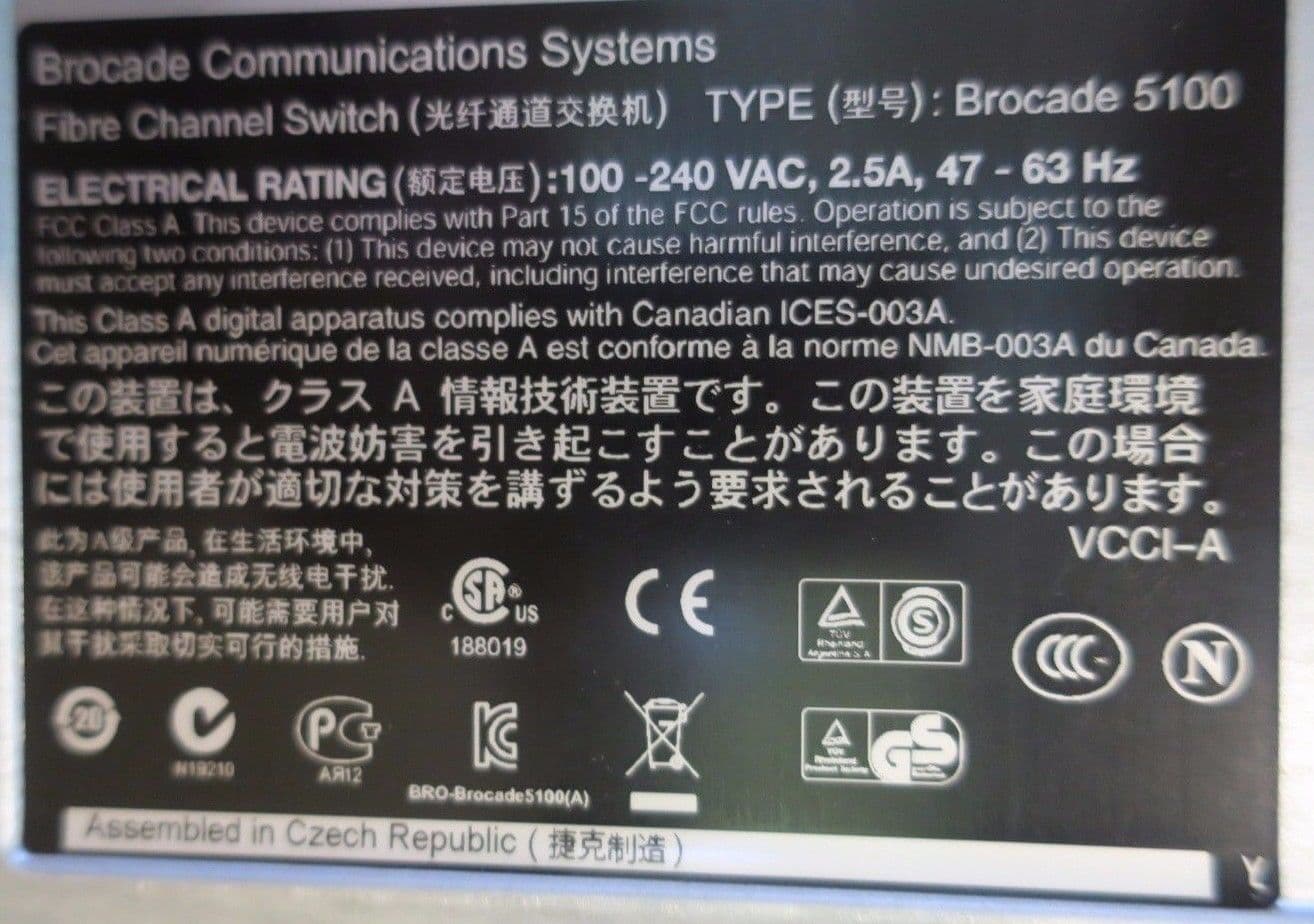 Brocade 5100 SM-5120-0000 40-Port 8Gb Fibre Channel SAN Switch 40-Port ...