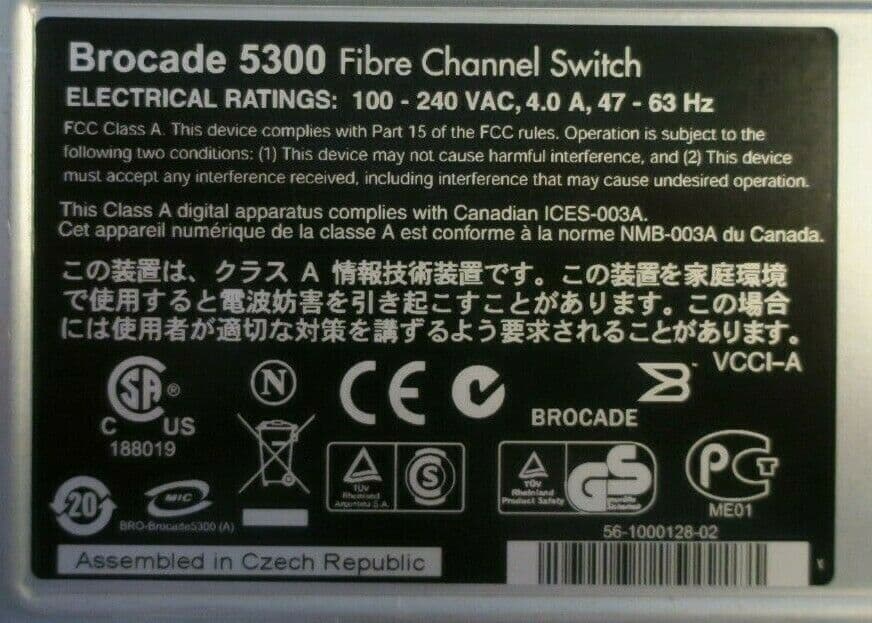 Brocade 5300 5340 80-Port Active 8Gb FC Switch NA-5340-1008 Includes ...