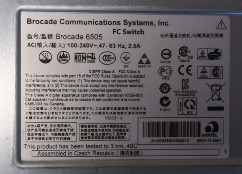 Brocade 6505 24-Port 16Gb FC SFP SAN Switch HD-6505-12-8G-0R 24-Port Active