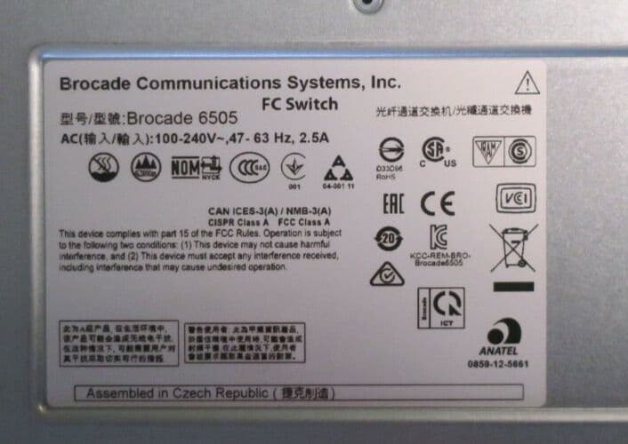 Brocade 6505 24x 16Gb SFP Port FC SAN Switch NA-6505-12-16G-MC-1R 12 ...