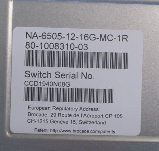 Brocade 6505 24x 16Gb SFP Port FC SAN Switch NA-6505-12-16G-MC-1R 12 ...