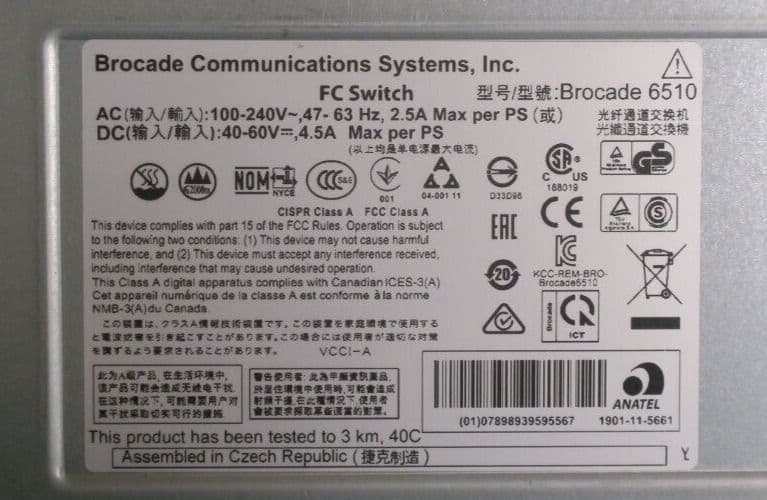 Brocade 6510 48-Port 16Gb FC SAN Switch HD-6510-24-8G-R 36-Port Active B2F