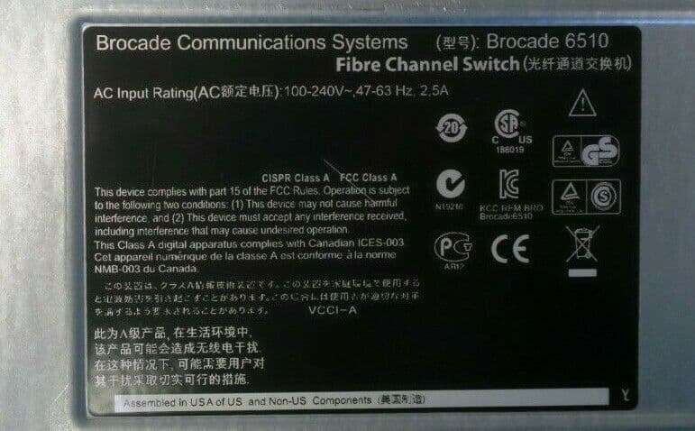 Brocade 6510 48-Port 16Gb FC Switch BR-6510-24-8G-F 24-Ports Active ...