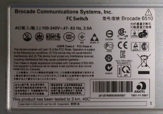 Brocade 6510 48-Port 16Gb Managed 1U FC Switch BR-6510-24-8G-R 24-Port ...