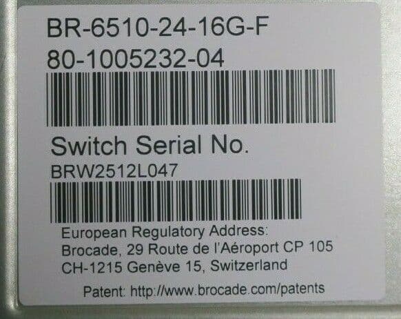 Brocade 6510 48-Port 16Gb/s Fibre Channel Switch 24-Port Act BR-6510-24 ...
