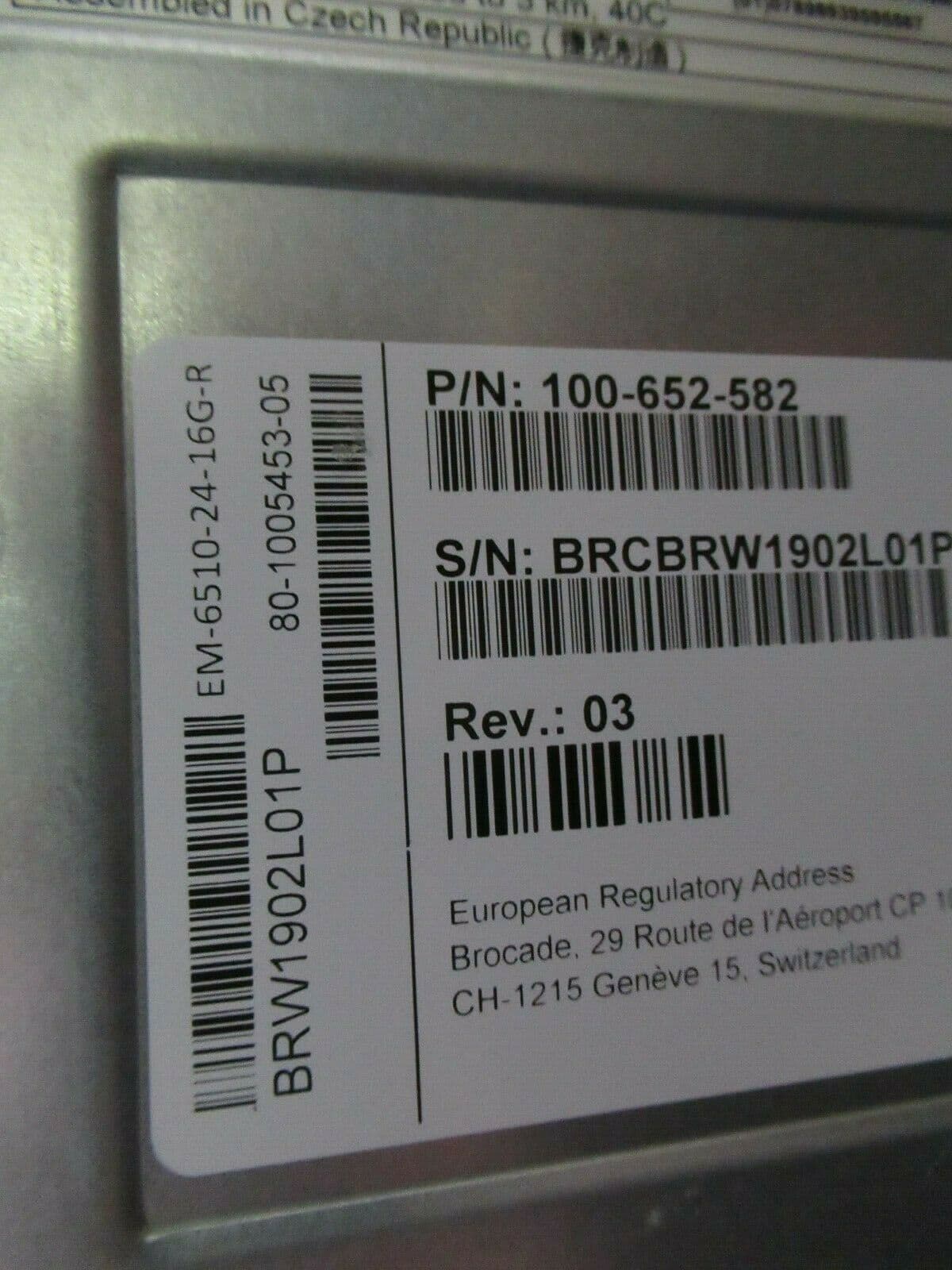 Brocade 6510 DS-6510B 48-Port FC 24 Port 16Gb Active Switch 2 Power ...