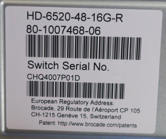 Brocade 6520 96-Port 16Gb FC SAN Switch HD-6520-48-16G-R - 48-Active Ports