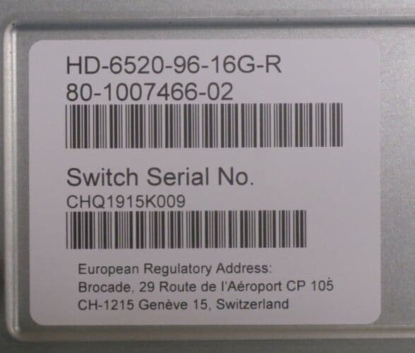 Brocade 6520 96-Port 96-Active 16Gb SFP FC SAN Switch HD-6520-96-16G-R Lic