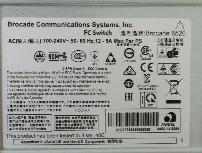 Brocade 6520 EMC DS-6520B 96-Port Fibre Channel Switch With 48x 16Gb ...