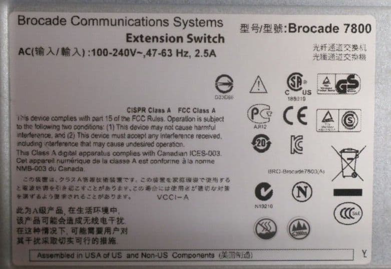 Brocade 7800 16x 8G FC SFP 8x 1GE FCIP Port SAN Extension Switch HD ...