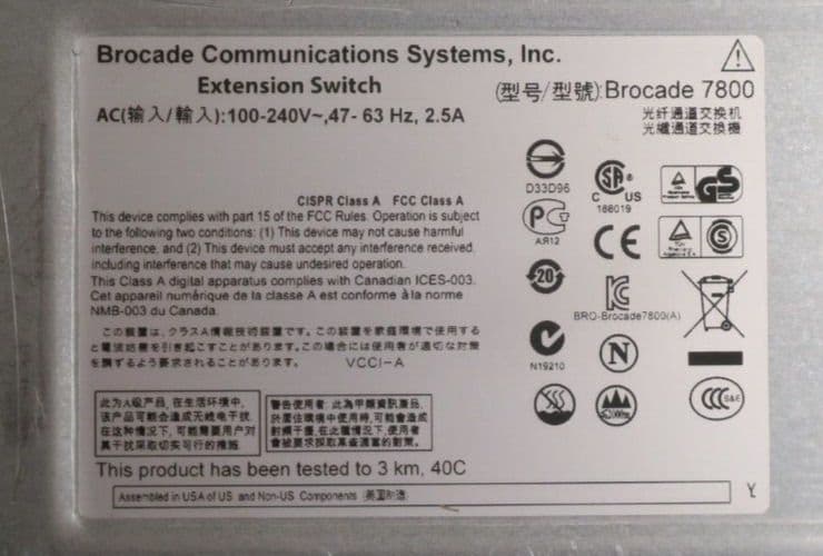 Brocade 7800 4x 8Gb FC SFP 2x 1GbE FCIP Port SAN Extension Switch HD ...