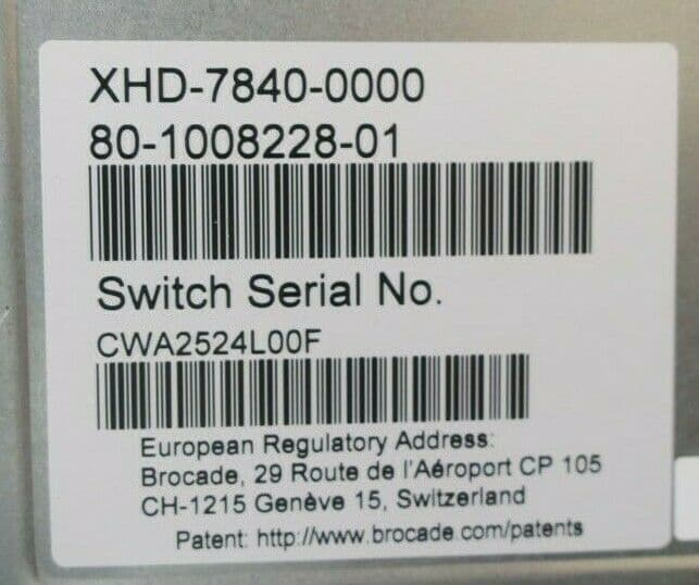 Brocade 7840 SAN 24x 16Gb FC 2x 40GbE 16x 10GbE Extension Switch XHD ...