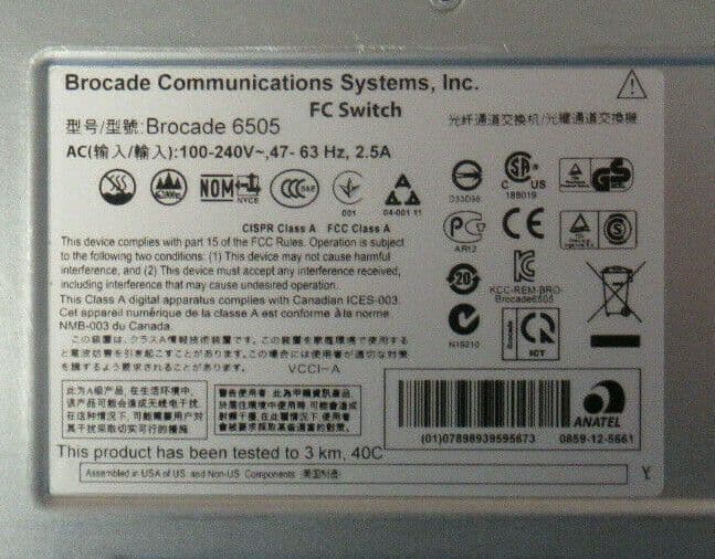 Brocade EMC 6505 DS-6505B 12 Port Active 8GB FC Switch License EM-6505 ...