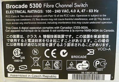 Brocade EMC DS-5300B 5300 48 Port Active 8Gb FC Switch EM-5320 Licenses ...