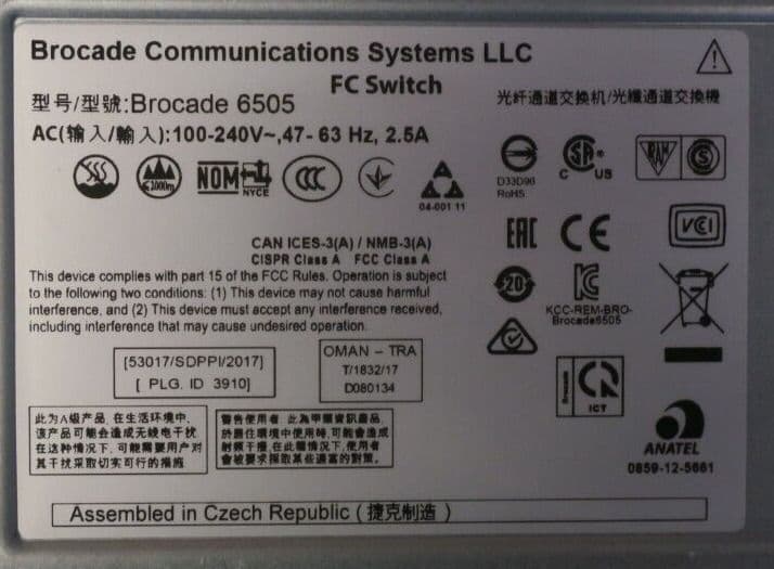 Brocade EMC DS-6505B 24-Port 16Gb FC SAN Switch EM-6505-12-16G-0R 12 ...