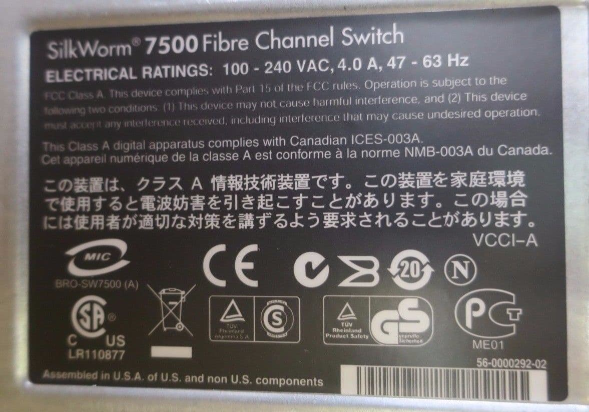 Brocade EMC MP-7500B 16 Active Port 16x 4Gb 2x 1Gb Ports License Fibre ...